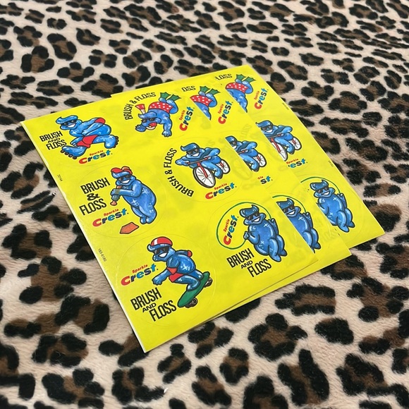 colgate | Other | Vintage 8s Sparkle Crest Stickers Toothpaste Mascot ...